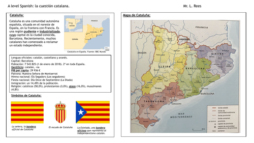 Catalan independence - A level factfile | Teaching Resources