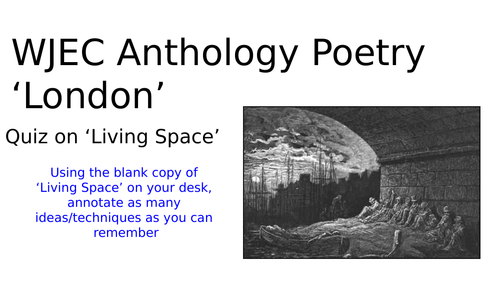 WJEC Anthology Poetry- 'London' | Teaching Resources