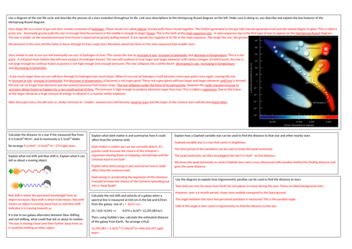 A level Space Revision Mat Topic 12 Edexcel | Teaching Resources