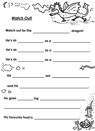 DRAGON Creative Writing Frame: Yrs 3-4 | Teaching Resources