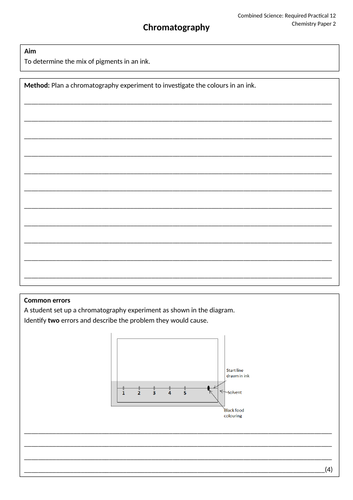 Chromatography Required Practical AQA GCSE Science | Teaching Resources