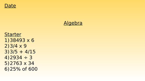Algebra - One step functions (Year 6 WRM) | Teaching Resources