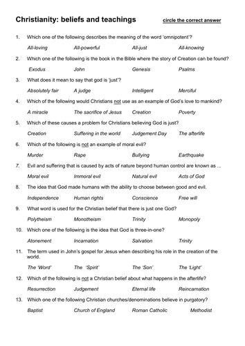 Christianity: Beliefs & Teachings (Paper 1: AQA A GCSE Religious ...