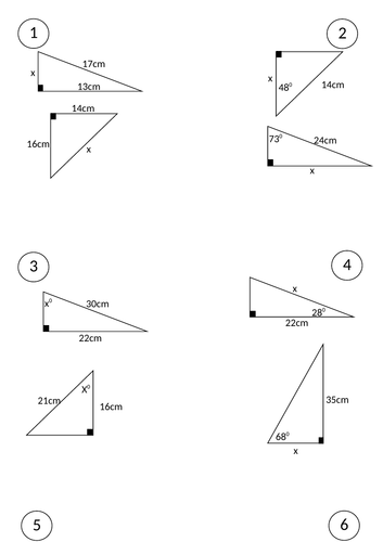 Trigonometry And Pythagoras Revision Teaching Resources