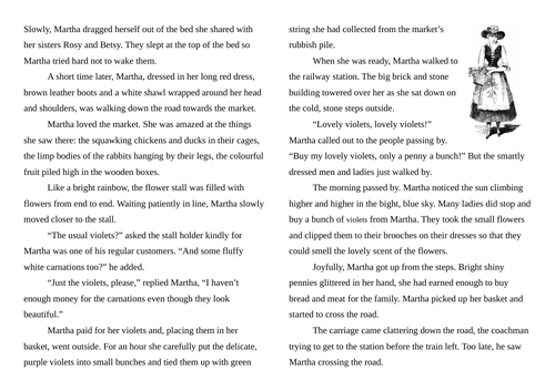 Lovely Violets - a Victorian short story with comprehension questions ...