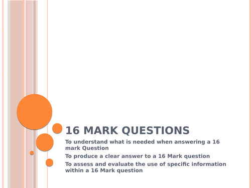 Edexcel 9-1 - Elizabeth - 16 Mark Question lesson | Teaching Resources