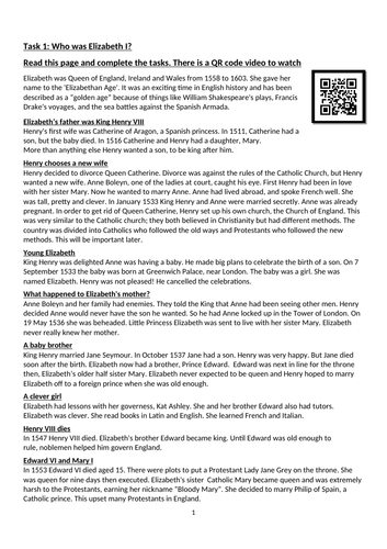 Elizabethan England AQA GCSE History full unit revision or workbook ...