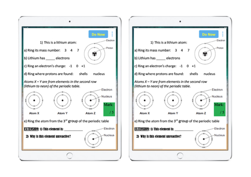 Atomic structure starter / plenary | Teaching Resources