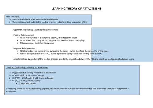 Learning Theory of Attachment | Teaching Resources