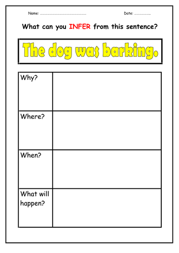 Inference: Sentences to INFER! | Teaching Resources