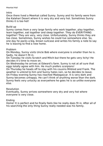 Meerkat Mail Talk for writing year 1 text | Teaching Resources