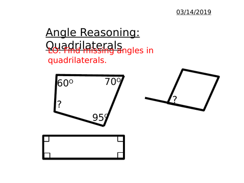 Angle Reasoning: Angles in Quadrilaterals | Teaching Resources Angle Reasoning: Angles in Quadrilaterals | Teaching Resources