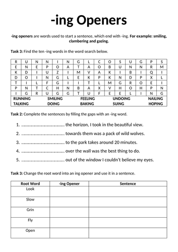 ing Openers | Teaching Resources