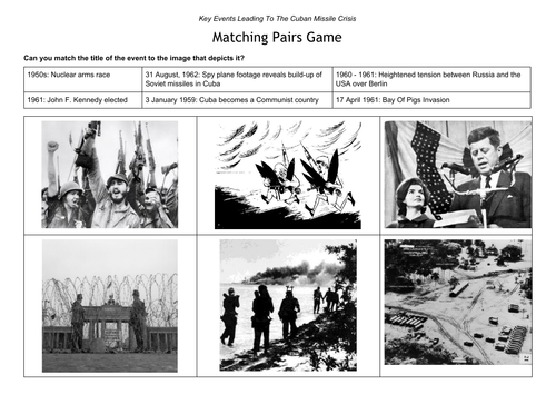 Matching Pairs - Cuban Missile Crisis Image Activity | Teaching Resources