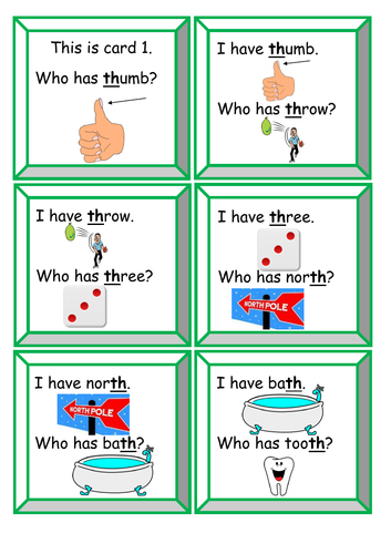 I Have, Who Has Game - TH Digraphs | Teaching Resources