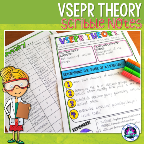 Molecular Structure and VSEPR Theory Scribble Notes | Teaching Resources