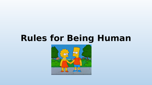 Rules for Being Human | Teaching Resources