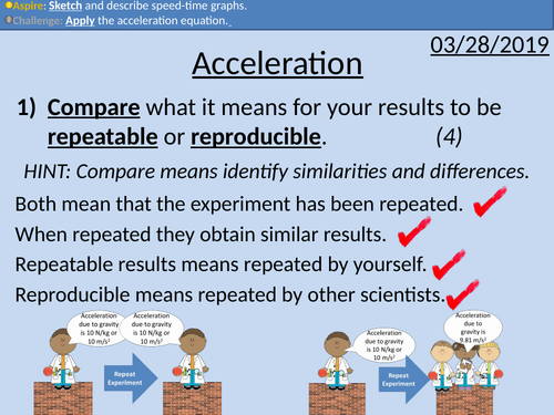 GCSE Physics: The Acceleration Equation | Teaching Resources