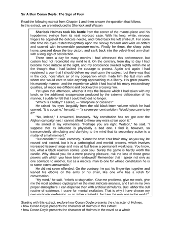 The Sign of the Four Extracts per chapter AQA spec 9-1 | Teaching Resources