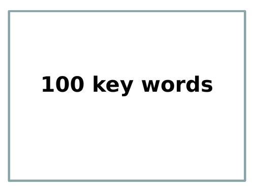 Key Words - 100 slides | Teaching Resources