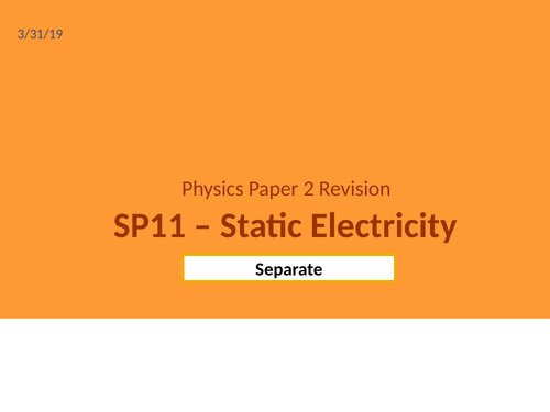 Static Electricity- Whole Topic GCSE Revision | Teaching Resources