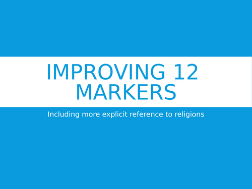 12 mark question help: including more religion RS GCSE | Teaching Resources