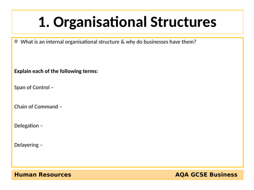 AQA GCSE Business (9-1) Revision Cards - Human Resources | Teaching ...
