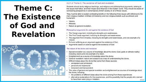 C:Existence of God & Revelation Revision | Teaching Resources