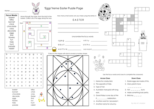 Easter Puzzle Page | Teaching Resources