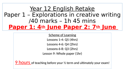 Paper 1 Language - Question 5 - Descriptive writing | Teaching Resources