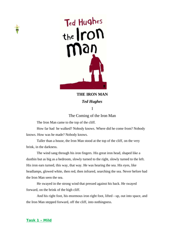 Iron Man front cover and chapter 1 reading comprehension reading vipers ...