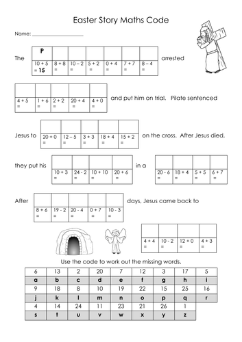Christian Easter Story - Maths Code | Teaching Resources