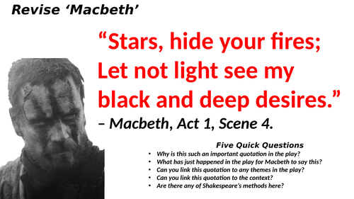 Last Minute Revision - Macbeth Quotations | Teaching Resources