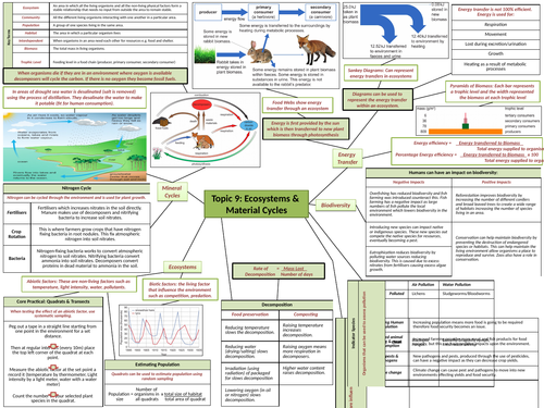 GCSE Biology Revision Topic 9 - Topic to a Page | Teaching Resources
