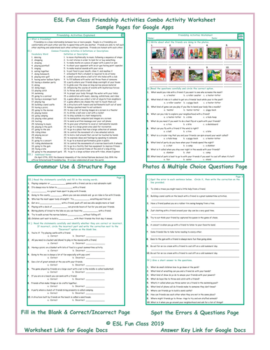 Friendship Activities Interactive Worksheets for Google Apps | Teaching ...