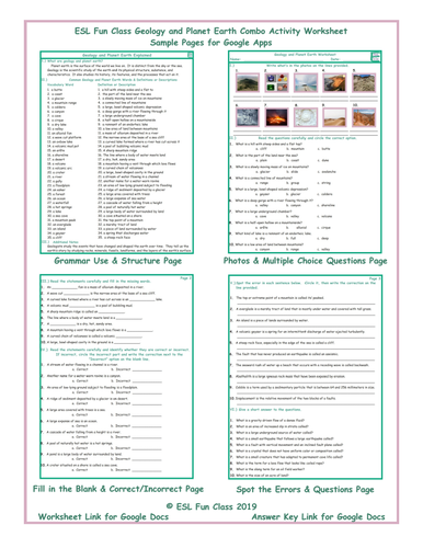 Geology and Planet Earth Interactive Worksheets for Google Apps ...