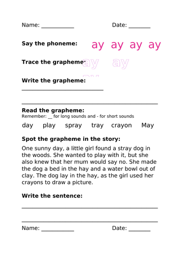 Phase 5 Worksheets ALL SOUNDS | Teaching Resources