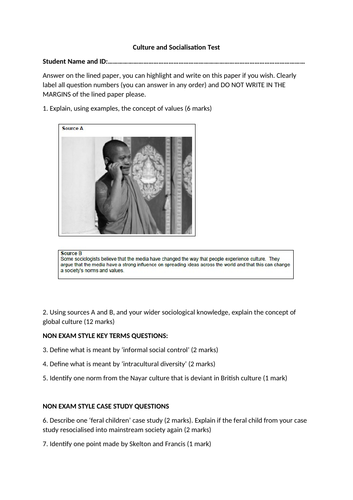 Sociology #SOCCUID Culture, Socialisation and Identity Lesson 10 Mini ...