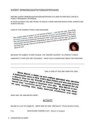 AQA 8700/2 GCSE English Language - Nonfiction: Using Expert Opinions ... AQA 8700/2 GCSE English Language - Nonfiction: Using Expert Opinions ...