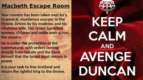 Macbeth Act 5 Escape Room | Teaching Resources