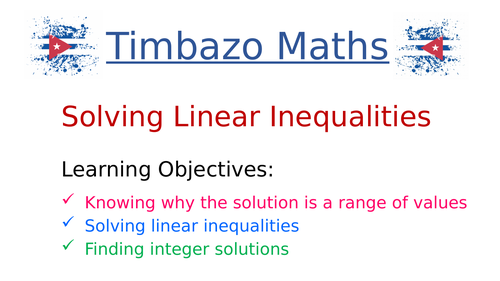 Solving Linear Inequalities | Teaching Resources Solving Linear Inequalities | Teaching Resources