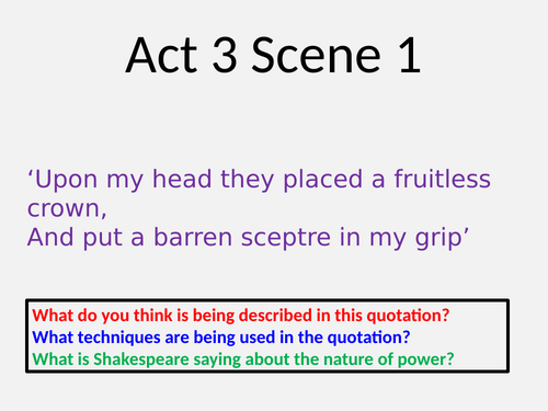 Macbeth Act 3 Scene 1 and Scene 2 | Teaching Resources