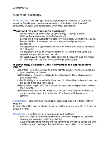 Psychology A-Level AQA 7181/7182 (New) - Approaches (Paper 2) Notes ...