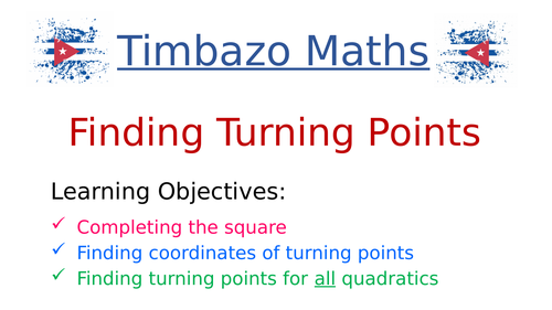 Finding Turning Points | Teaching Resources Finding Turning Points | Teaching Resources