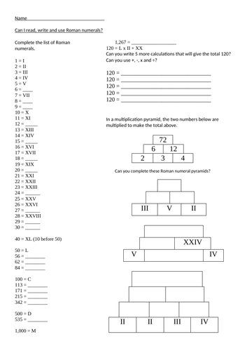 Roman Numerals KS2 | Teaching Resources
