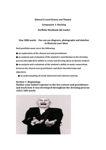 A Level Drama Student Portfolio Guide | Teaching Resources