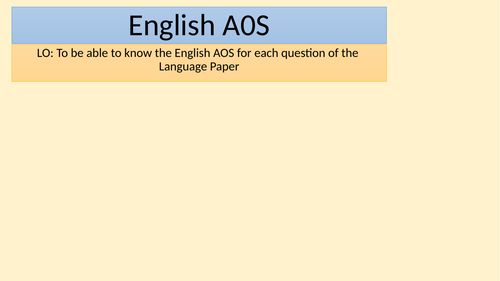 English A0S Language Paper 1 and 2 | Teaching Resources