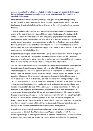 AQA Geography 20 mark essay model answer - Coasts | Teaching Resources AQA Geography 20 mark essay model answer - Coasts | Teaching Resources