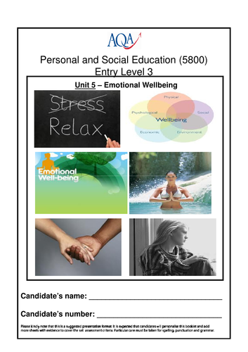 PSHE AQA 5800 Emotional Wellbeing Unit Booklets | Teaching Resources