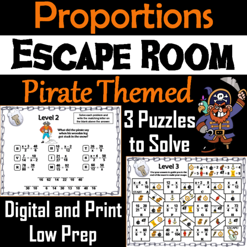 Solving Proportions Activity: Pirate Themed Escape Room Math | Teaching ...
